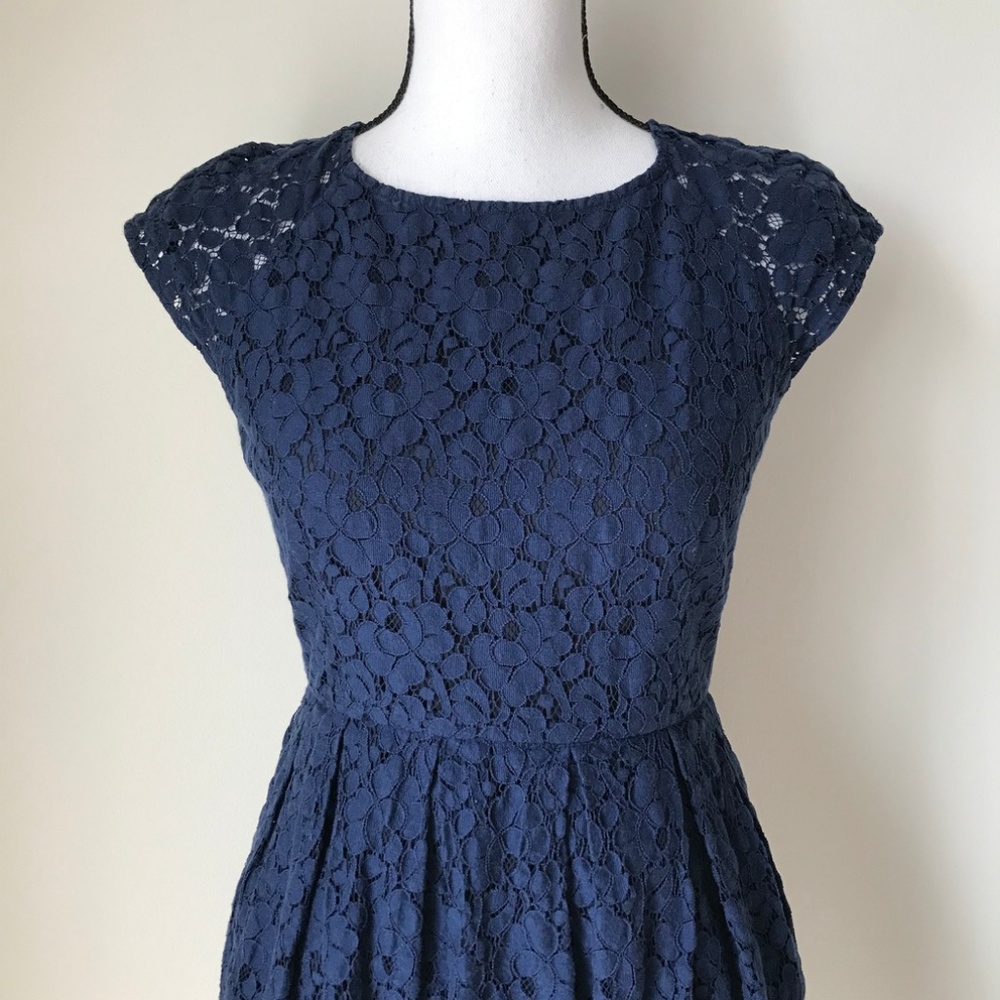 Madewell Navy Eyelet Midi Dress - Gem